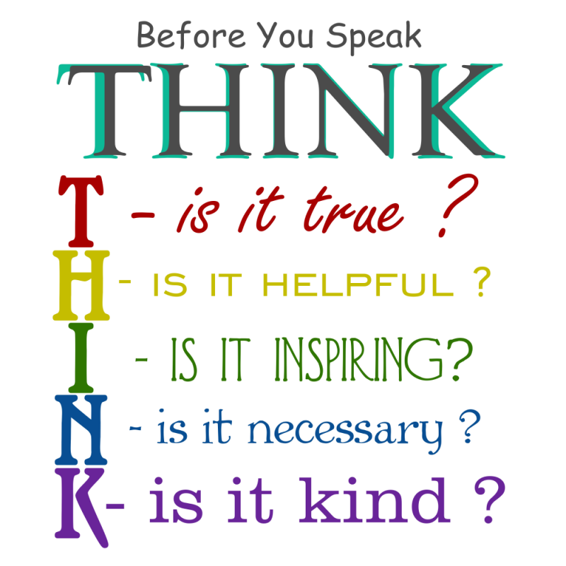 Before You Speak THINK Samuel Chee